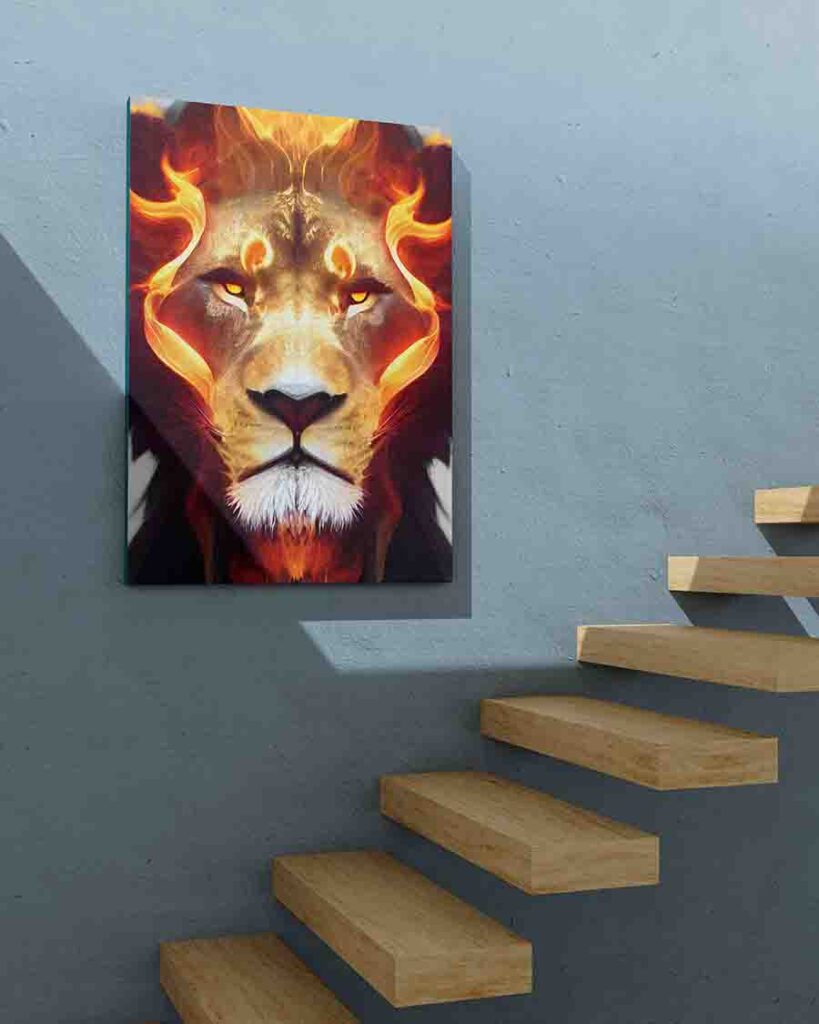 Inolvidable Pintura Arte de león en fuego | SuperCreativa