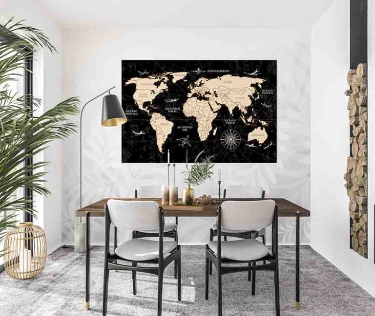 Mapamundi Para Pared Panorámico Decorativo | SuperCreativa