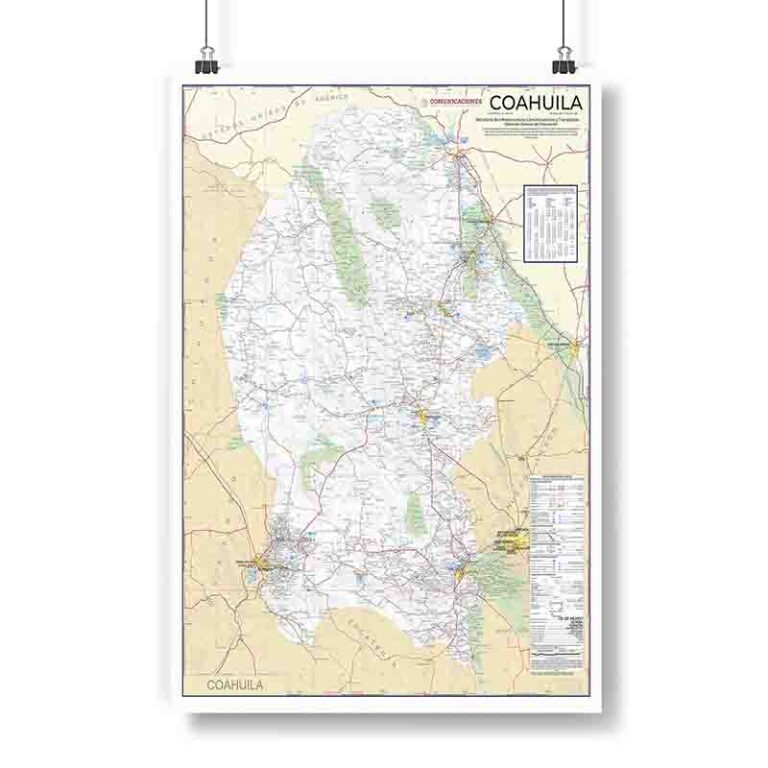 Mapa de Coahuila grande para pared | SuperCreativa