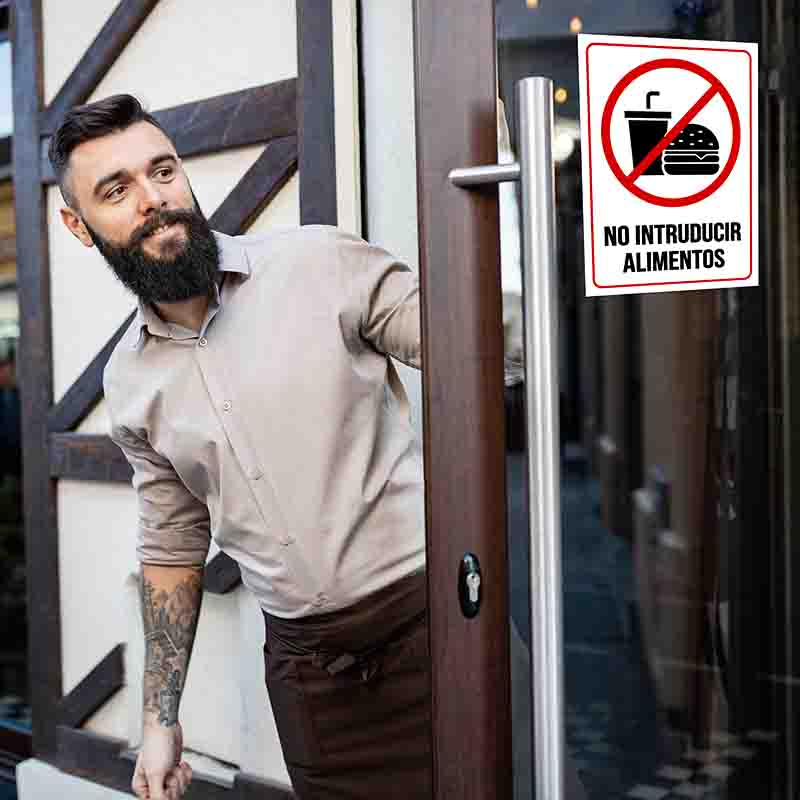 señalamiento no introducir alimentos letrero autoadherible 20x27 ...