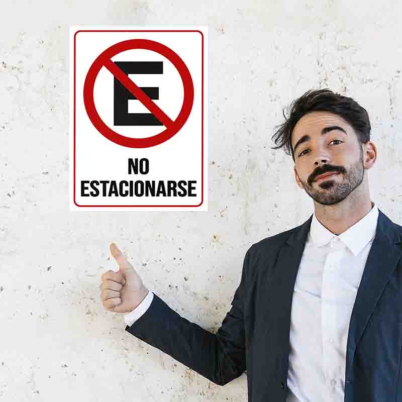 letrero de no estacionarse 30x40 señalamiento autoadherible | SuperCreativa