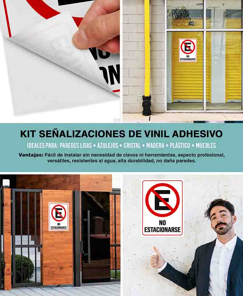letrero de no estacionarse 30x40 señalamiento autoadherible | SuperCreativa