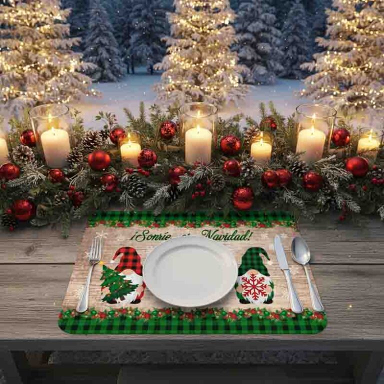 Manteles individuales navideños Duendes Navideños Mod 2. Verde ...